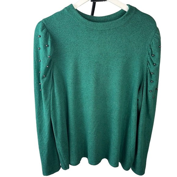 Cato | Sweaters | Cato Sportswear Fir Green Long Sleeve Gilded Glam ...